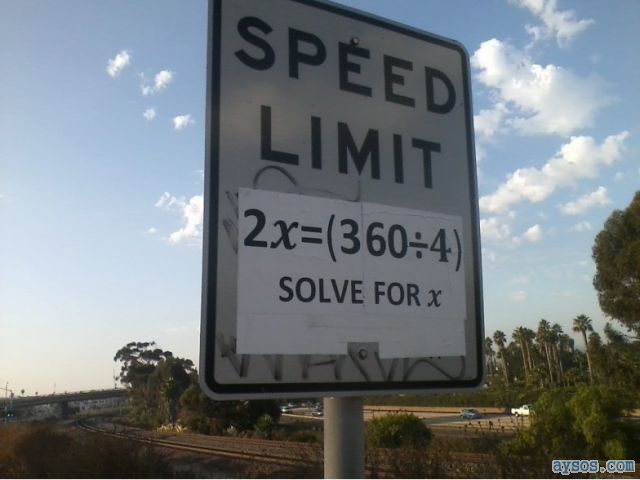 Funny Math Speed Limit Sign - Funny and Sexy Videos and pictures