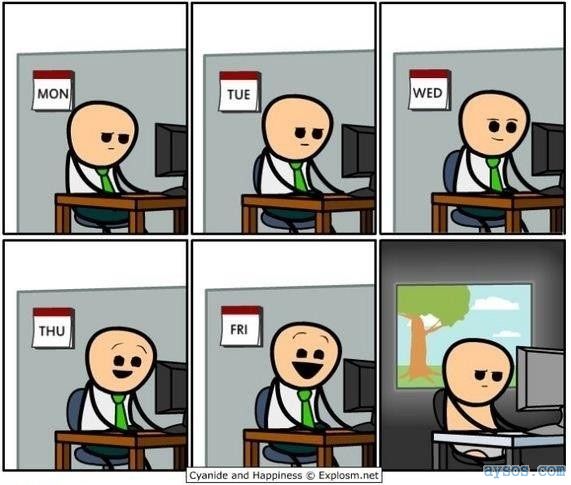 Computer Based Work Week Funny Comic - Funny and Sexy Videos and pictures