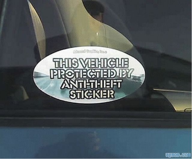 Funny Anti-Theft Car Sticker - Funny and Sexy Videos and pictures